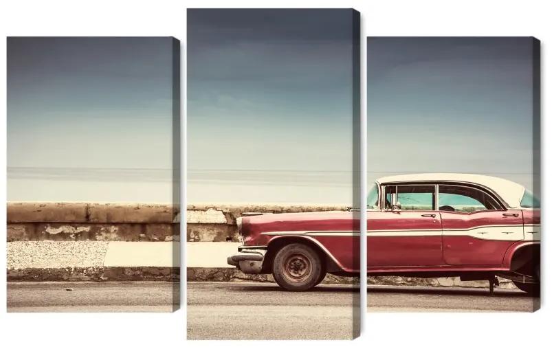 Vícedílný obraz Staré Americké Retro Auto Nedostatek Nedostatek Přírodní plátno 60x40