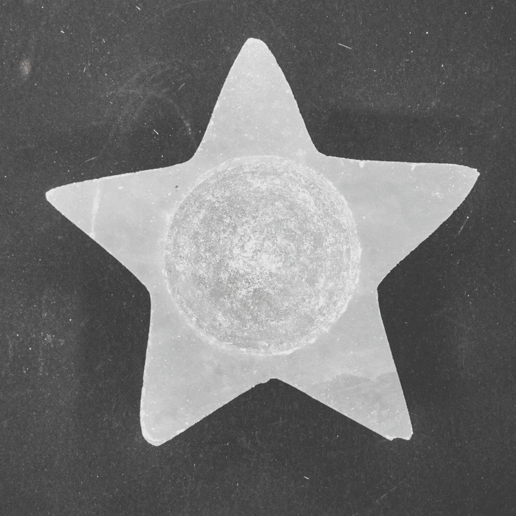 Milujeme Kameny Selenit bílý - svícen - hvězda