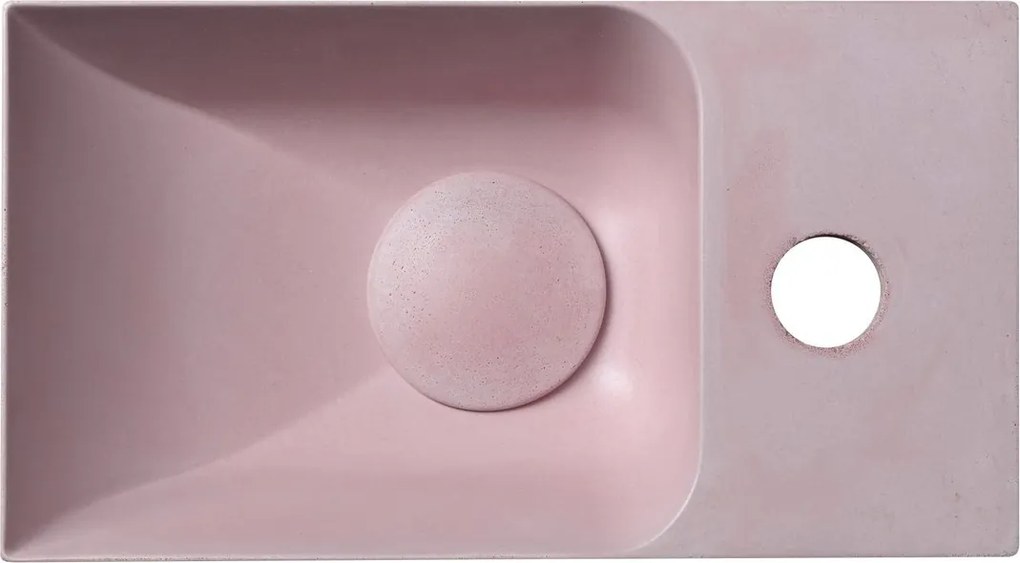 Sapho Piccolino umývátko 30,8 x 10 x 17 cm otvor pro baterii vpravo bez přepadu beton růžová PK30521