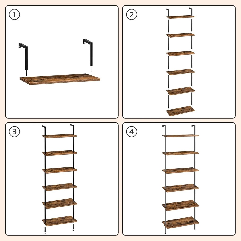 Knihovna Vasagle Zorami 60 cm černá/hnědá