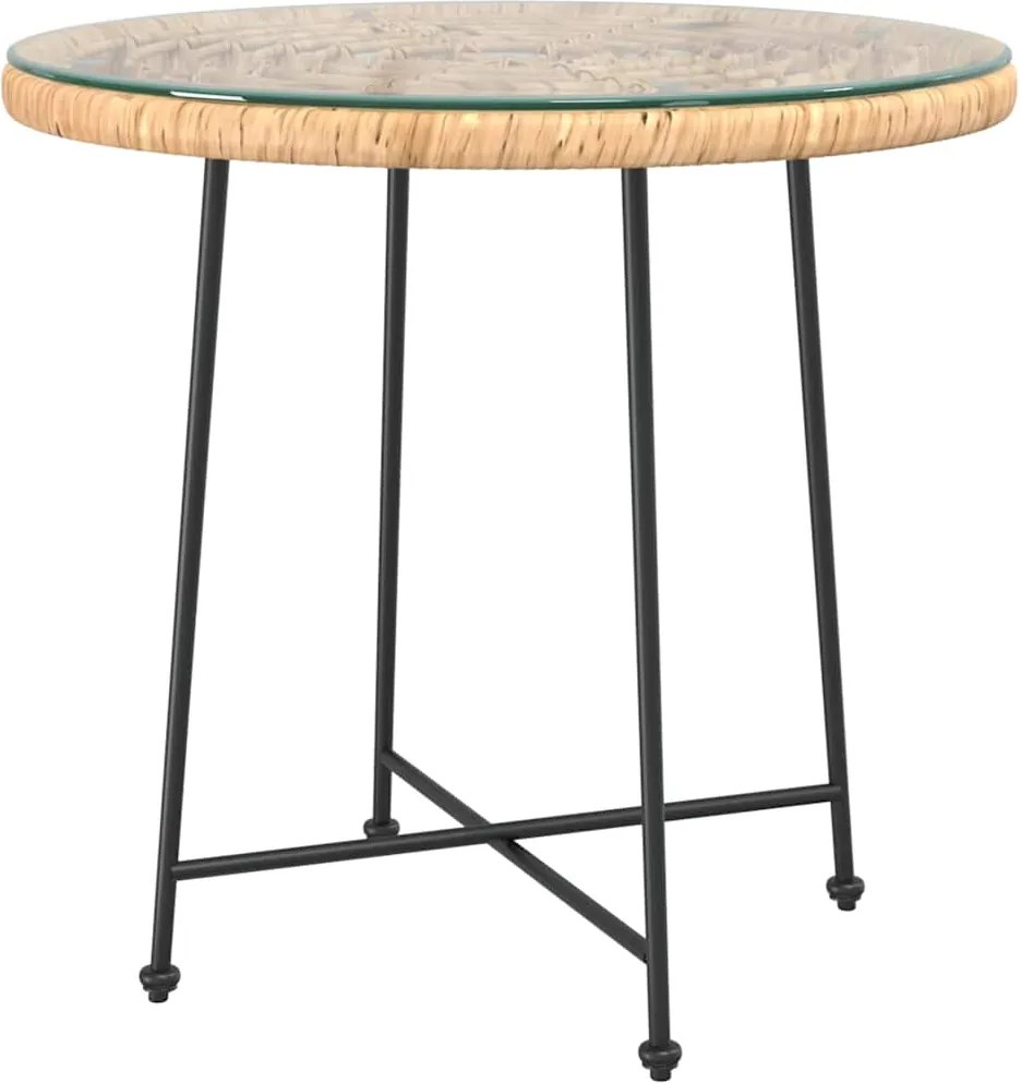 Jídelní stůl Ø 80 cm tvrzené sklo a ocel 319436