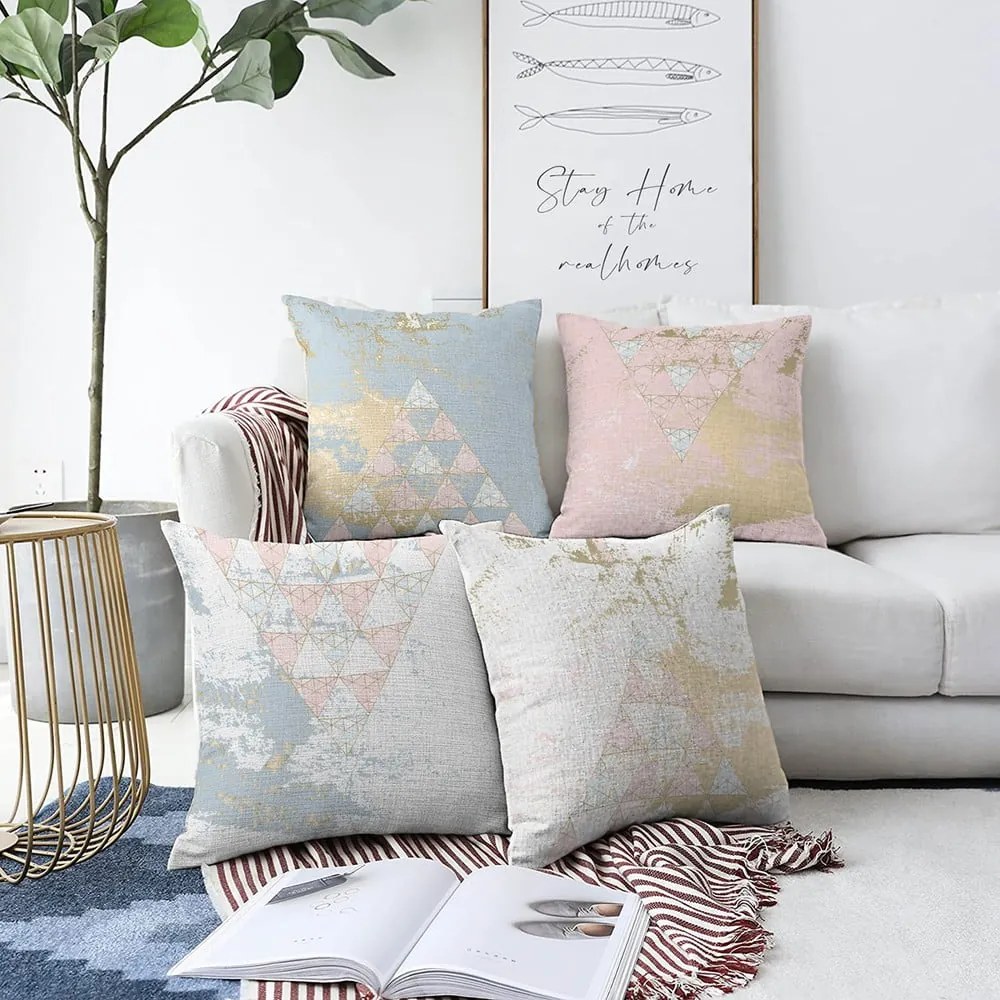 Sada 4 povlaků na polštáře Minimalist Cushion Covers Spring Vibes, 55 x 55 cm