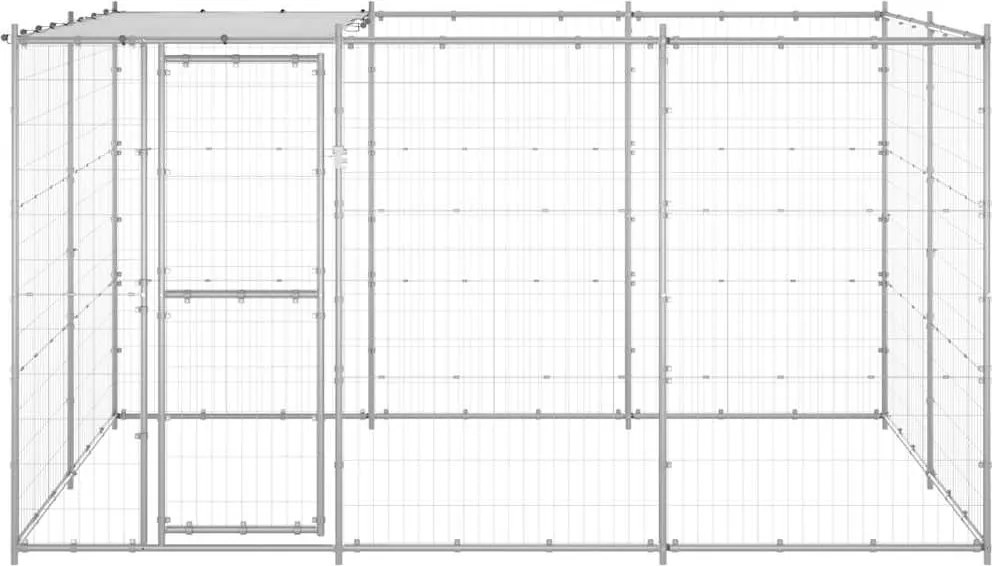 Venkovní psí kotec se střechou pozinkovaná ocel 7,26 m² 3082303