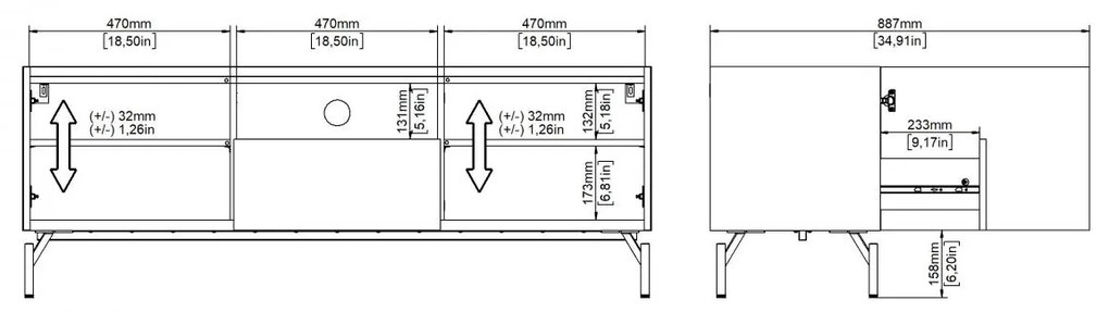 Tvilum TV stolek Bertil 202 dub catania/černý mat