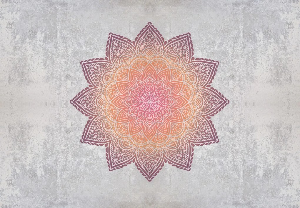 Fototapeta - Mandala s betonovým motivem (245x170 cm)