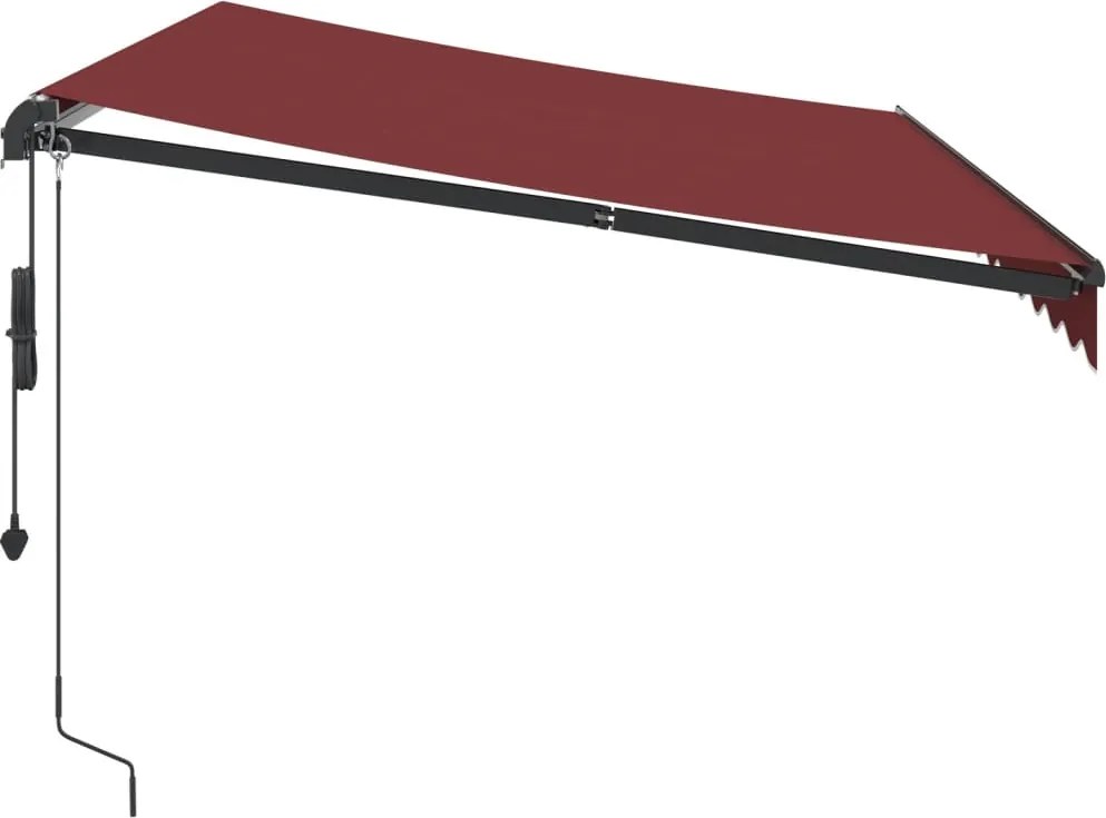Automatická zatahovací markýza s LED burgundská 350 x 250 cm 3310185