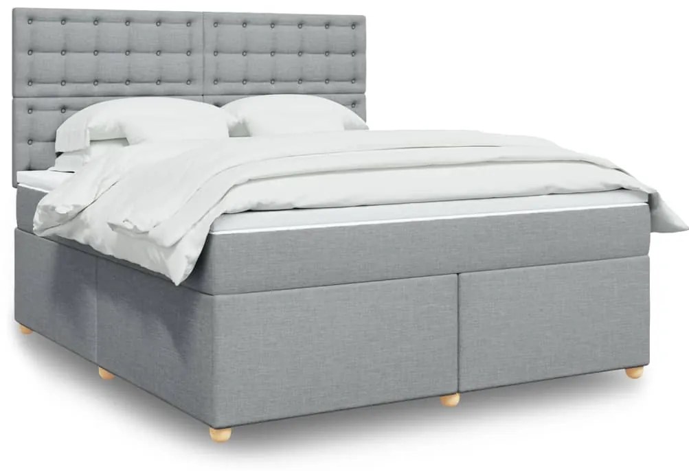 Box spring postel s matrací světle šedá 180 x 200 cm textil 3293673