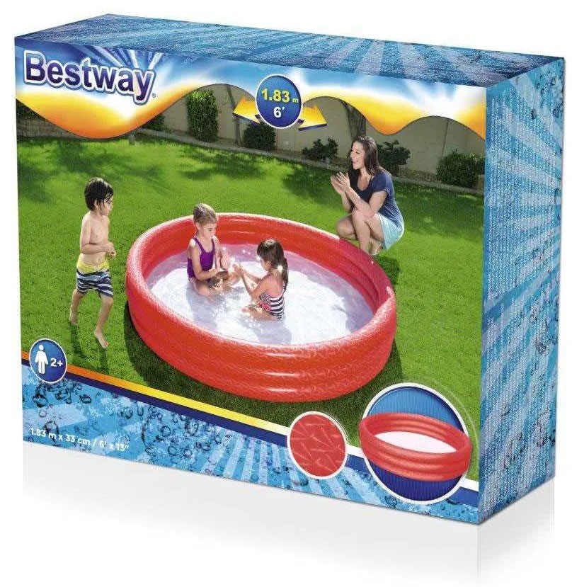 BESTWAY dětský nafukovací bazén 183x33 cm červená