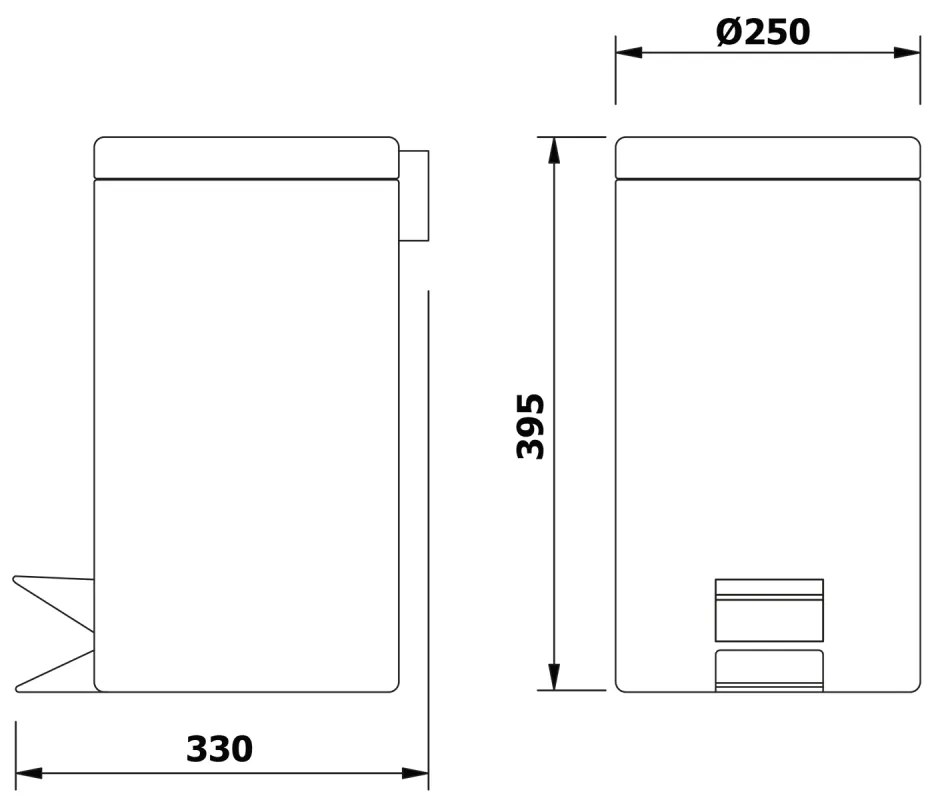 Aqualine SIMPLE LINE odpadkový koš kulatý 12l, nerez lesk 27112