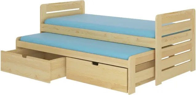 Postel dvojitá s matracemi TOMI 200x90 přirozená borovice