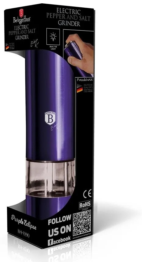 BERLINGERHAUS Mlýnek na pepř a sůl elektrický Purple Metallic Line BH-9290