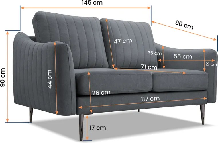 IDZ Pohovka CORI II, 145 cm Barva látky: Světle béžová (Cloud 81)