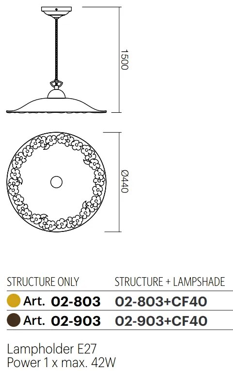 Incanti Rustikální závěsné svítidlo Lea, ø 44 cm, 1 x E27 Barva: Bronz