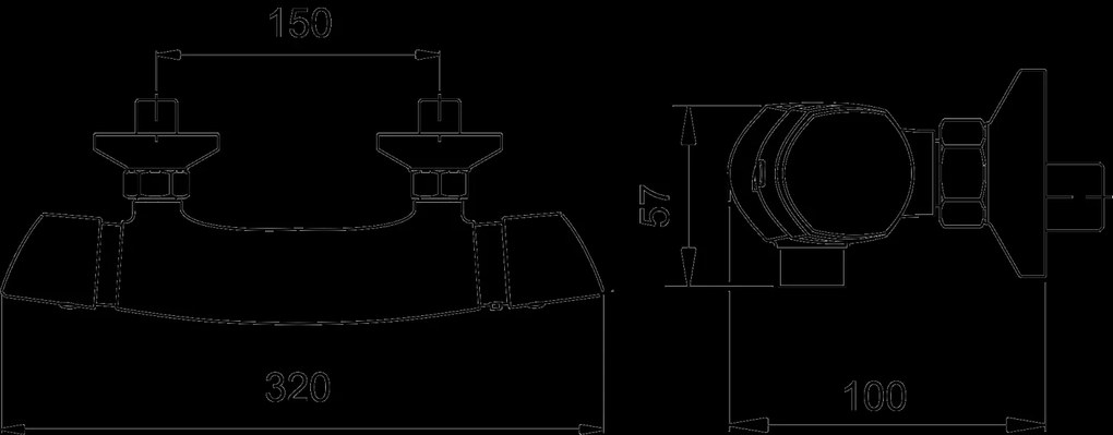 Novaservis Metalia ECO+ Sprchová termostatická baterie, chrom, 57961,0E