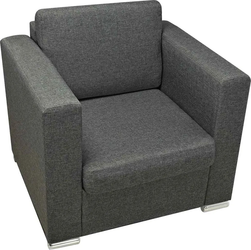 Křeslo tmavě šedé textil 243582