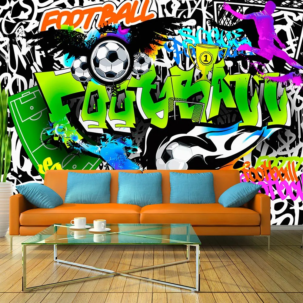 Fototapeta - Fotbal Graffiti 200x140 + zdarma lepidlo