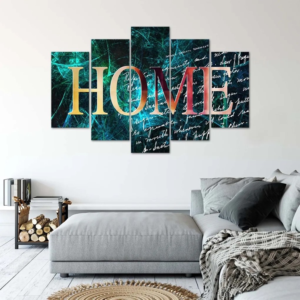 Obraz na plátně pětidílný Home Tapety na pozadí Modrá - 200x100 cm