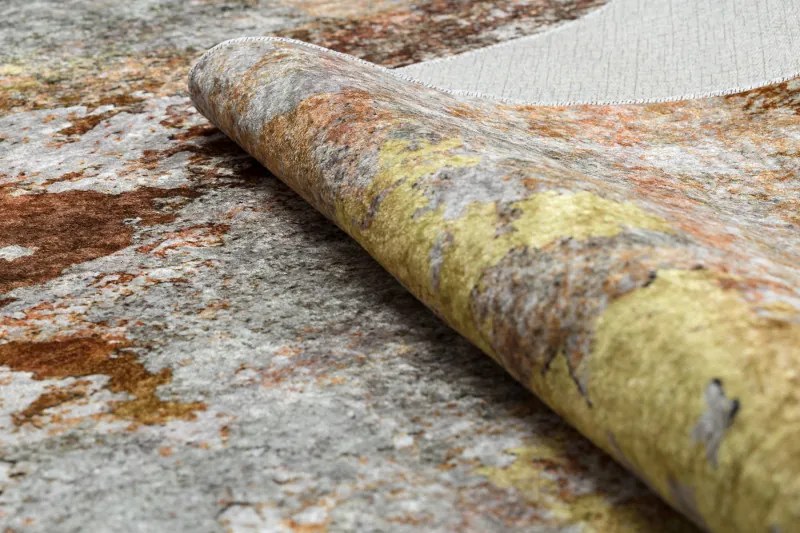 Dywany Łuszczów, Kusový koberec Miro 51463.802 Abstraction grey / gold, 160x220, vícebarevná, koupelna