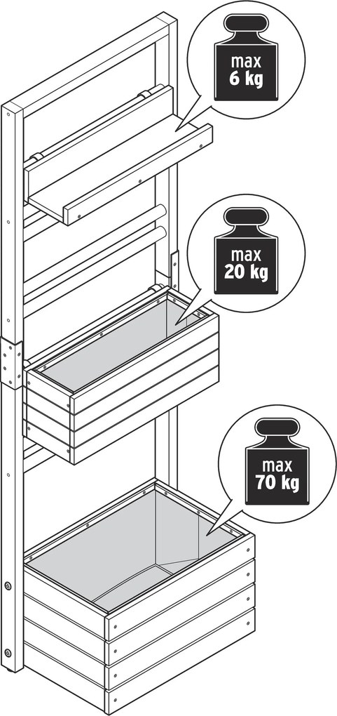 Tchibo - Zelená stěna s flexibilně zavěsitelnými policemi »Elin« - barva: černá