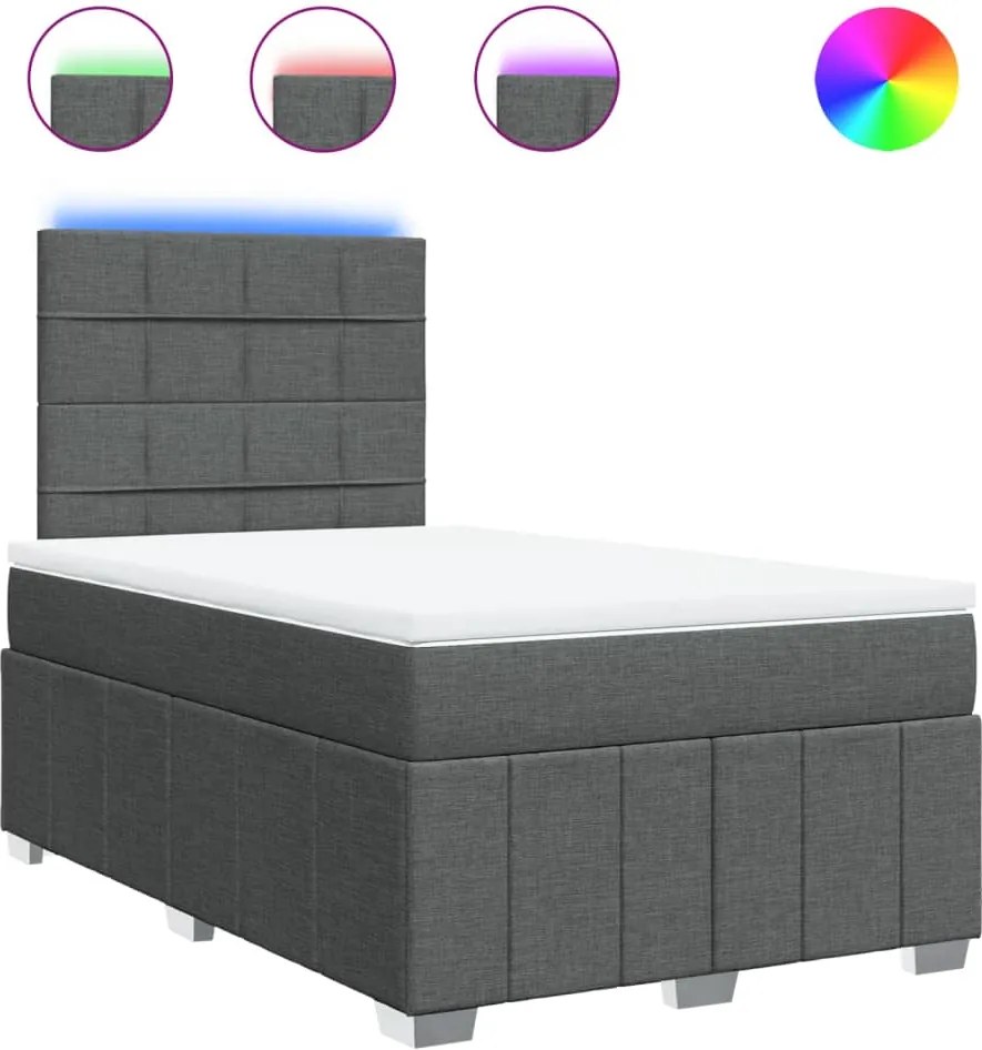 Box spring postel s matrací tmavě šedá 120x190 cm textil 3293908