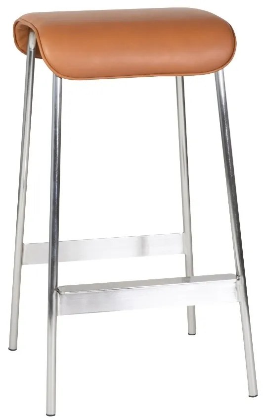 OnaDnes -20% Koňakově hnědá koženková barová židle Hübsch Avenue 75 cm