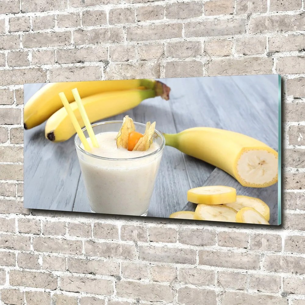 Wallmuralia Foto obraz sklo tvrzené Banánový koktejl 140x70 cm