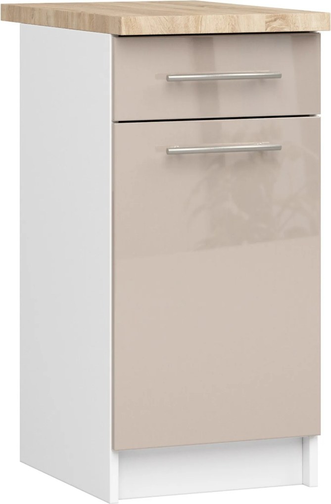 Kuchyňská skříňka Olivia S40 SZ1 bílá/cappuccino lesk