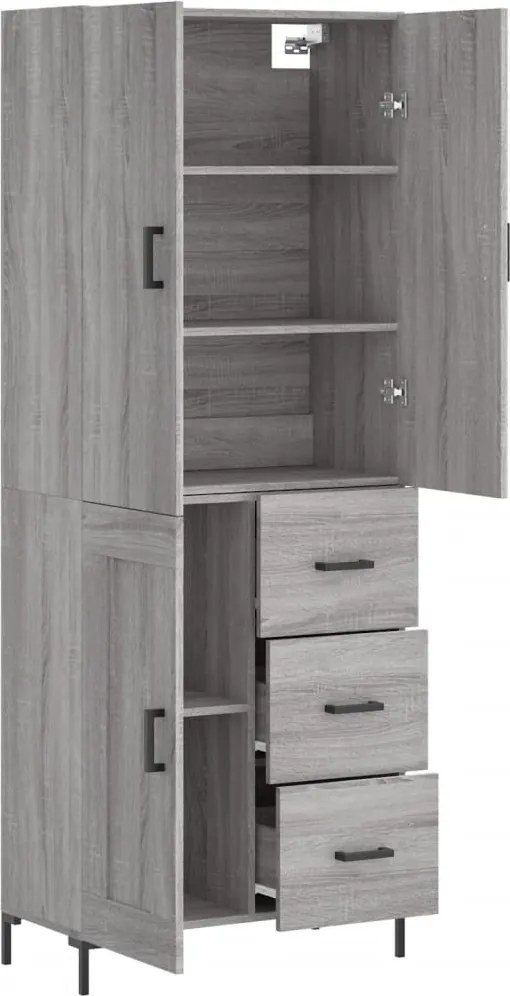 Skříň highboard šedá sonoma 69,5 x 34 x 180 cm kompozitní dřevo 3196017
