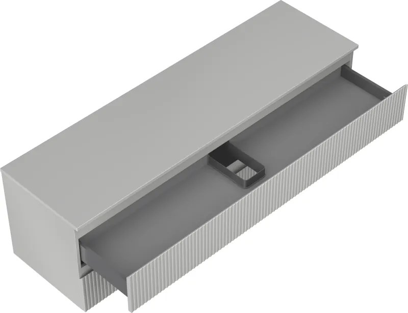 Mexen Rivel, koupelnová skříňka 160 cm s pracovní deskou, 2 zásuvky, drážkovaná, matná šedá, 91A20-16047-2-BFFC62