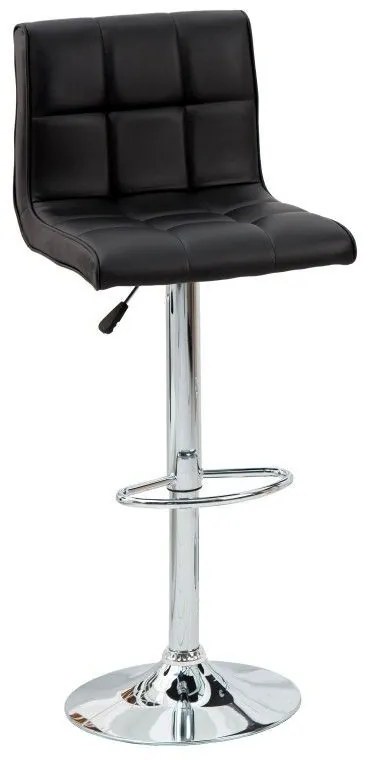 Deflee barová židle MODENA BLACK BZ36918syntetická kůže, chrom  45 cm x 90-115 cm x 50 cm