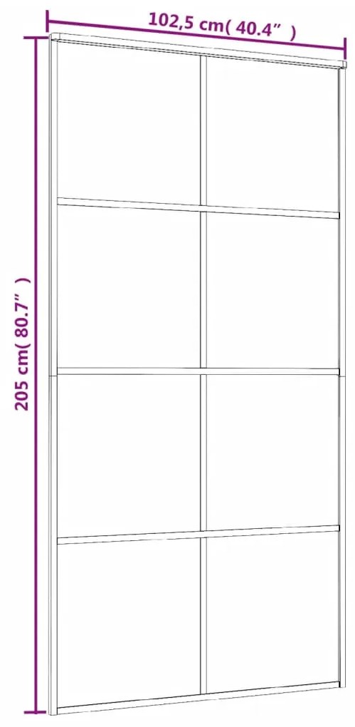 Posuvné dveře mléčné ESG sklo a hliník 102,5 x 205 cm černé - Default Title