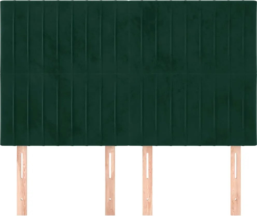 Čelo postele tmavě zelené 144x5x118/128 cm sametové 3116621