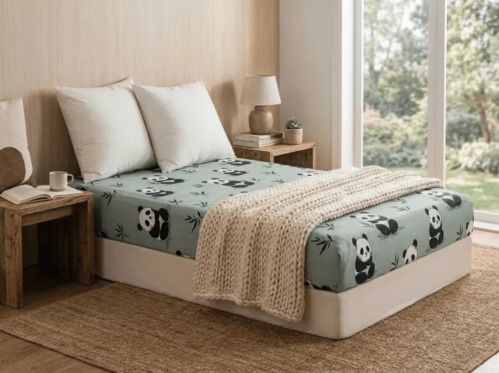Prostěradlo z mikrovlákna PANDA RELAX mentolové 90x200 cm