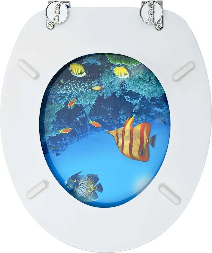 WC sedátka s víky 2 ks MDF podmořský motiv 3056408