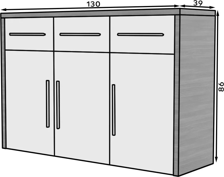 ADRK Furniture Komoda MARDEN CHES-MAR-130-OMBD_WS