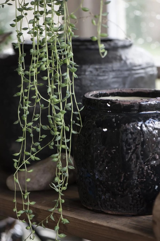 IB Laursen Terakotový obal na květináč POT BLACK OCEAN