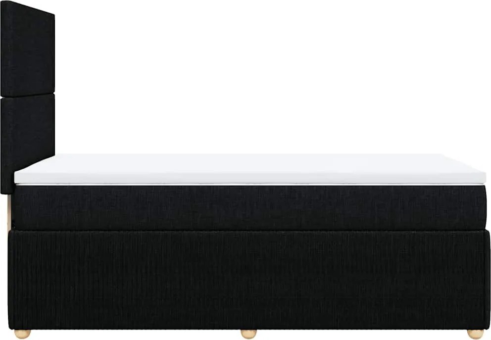Box spring postel s matrací černá 90x200 cm textil 3291934