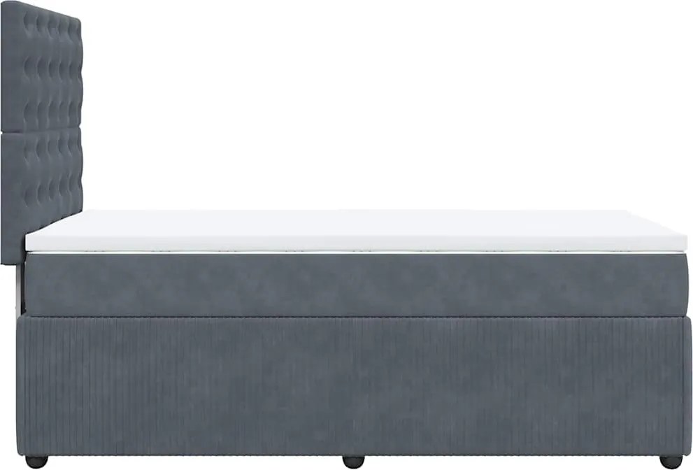Box spring postel s matrací tmavě šedá 90x200 cm samet 3294551