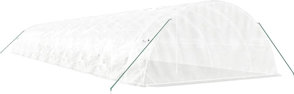 Skleník s ocelovým rámem bílý 100 m² 20 x 5 x 2,3 m 3188102