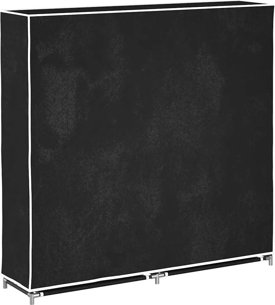 Látkový botník s potahem 115 x 28 x 110 cm černý 240493