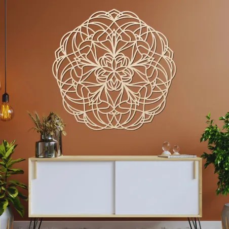 Vyřezávaná dřevěná dekorace mandala míru Serena I SENTOP PR0250