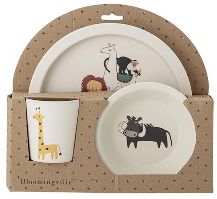 Dětská jídelní sada Safari Bamboo - set 3 ks Bloomingville