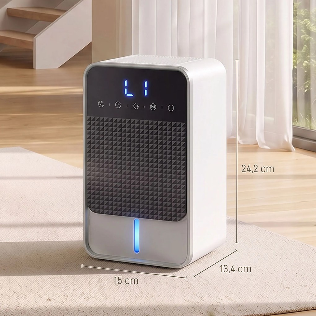 HOMCOM odvlhčovač 0,4 l/den pro 15 m², černý