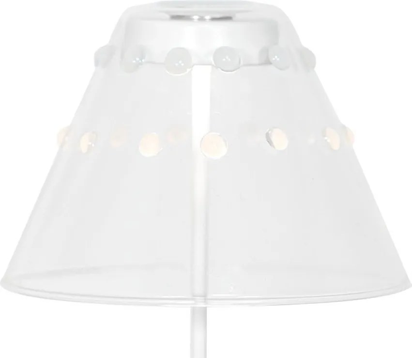 Stínidlo na stolní lampu Swap s tečkami skleněné bílé