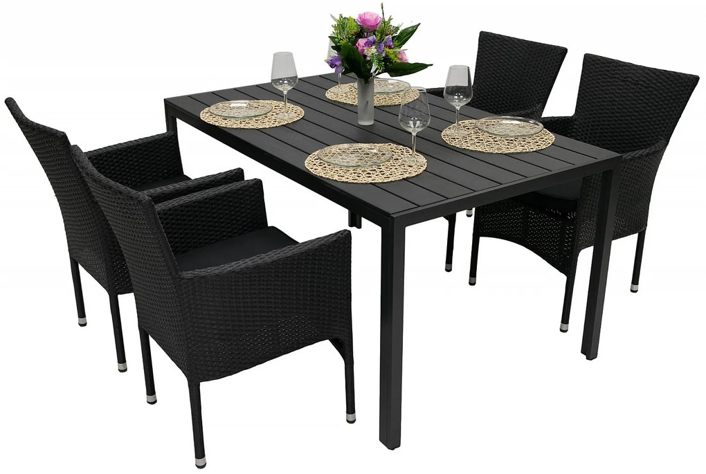 DEOKORK Zahradní ratanová sestava PALERMO 1+4 (různé délky) stůl 150x90 cm