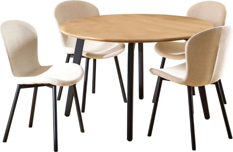 ACTONA GROUP Jídelní sestava CADIZ světle béžová Ø120x75 cm H000025039