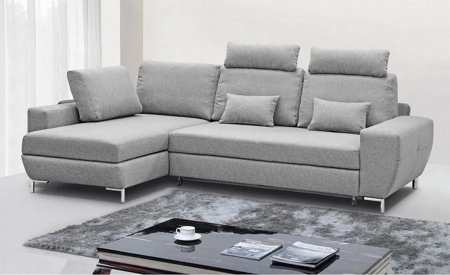 Casarredo - Komfort nábytek Rohová sedací souprava FAUNA I rozkládaci s úložným prostorem, výběr látek SK1 | Umístění rohu: roh na levé straně (viz obrázek),potah: malmo new 61