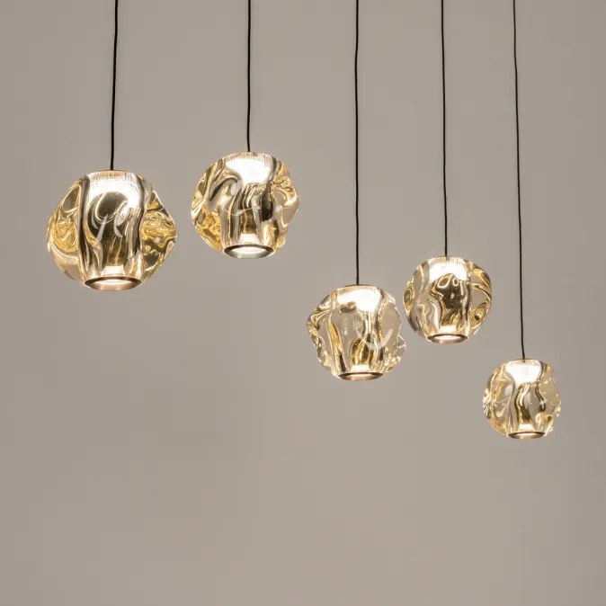 Závěsné LED svítidlo Benelux Organic Crystal Gold 5 Lineo