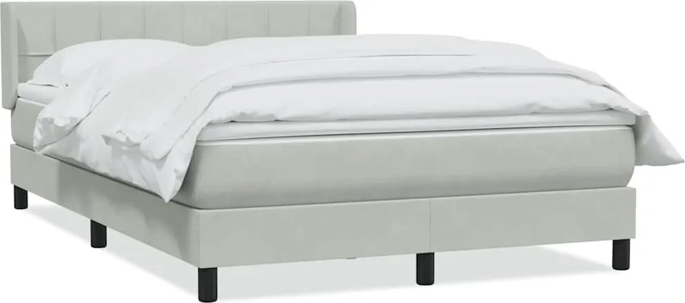 Box spring postel s matrací světle šedá 160x210 cm samet 3318117