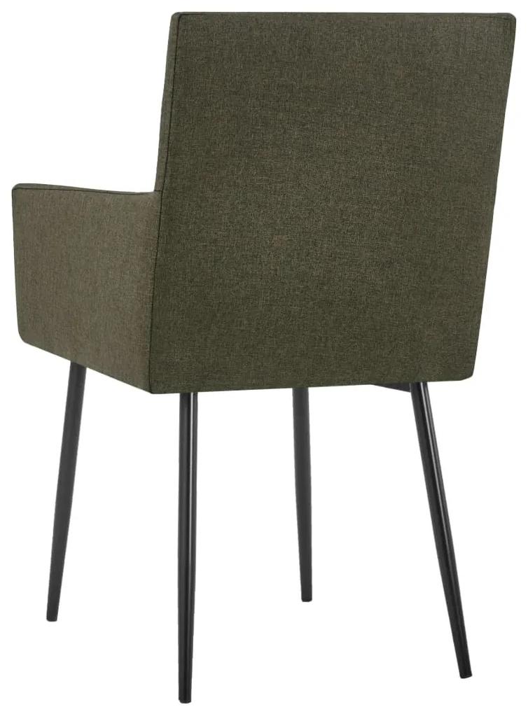 Jídelní židle s područkami 4 ks hnědé textil - Default Title